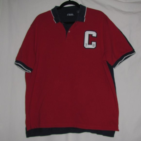 Chaps | Shirts | Mens Chaps Letterman Embroidered Red Blue Colorblock ...